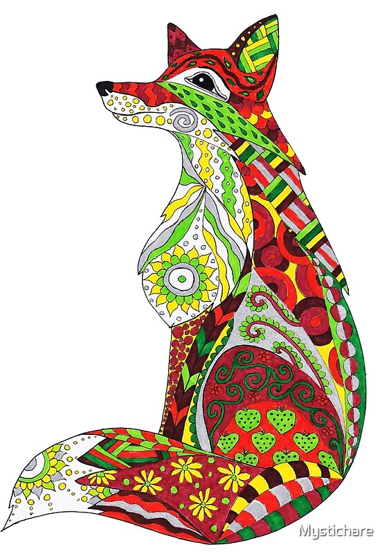 "Cute Fox Design" by Mystichare | Redbubble