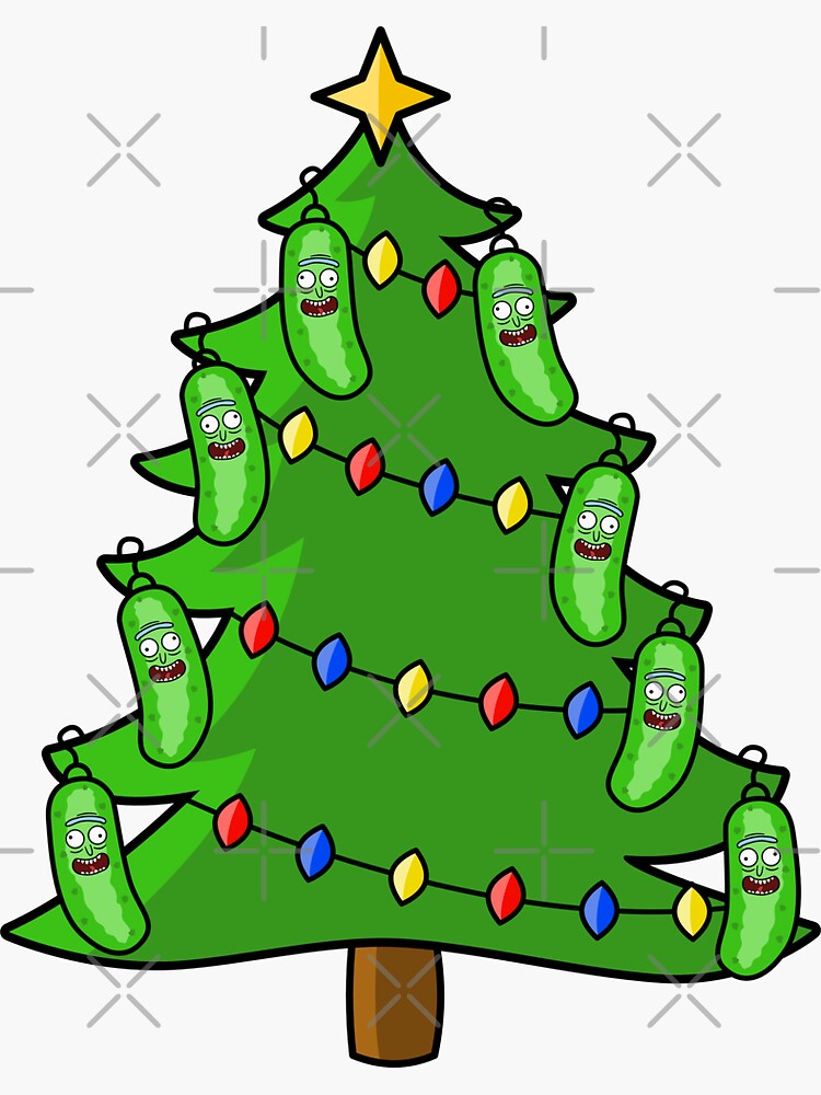 "Pickle Rick Christmas Tree" Sticker for Sale by hadicazvysavaca ...