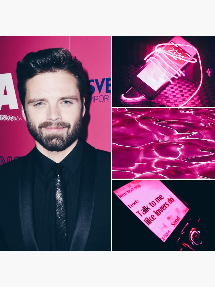 "Sebastian Stan Sticker Pink #1" Sticker by MarvelEdits | Redbubble