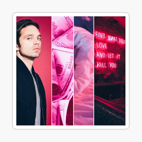 "Sebastian Stan Sticker Pink #2" Sticker by MarvelEdits | Redbubble