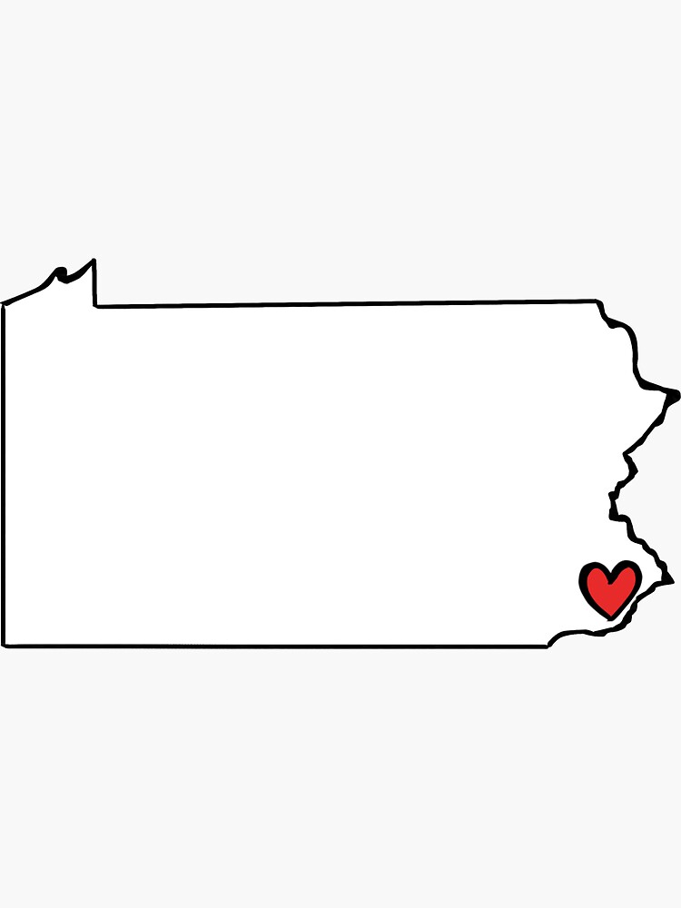 "Philadelphia Pennsylvania State Outline" Sticker for Sale by akachayy ...