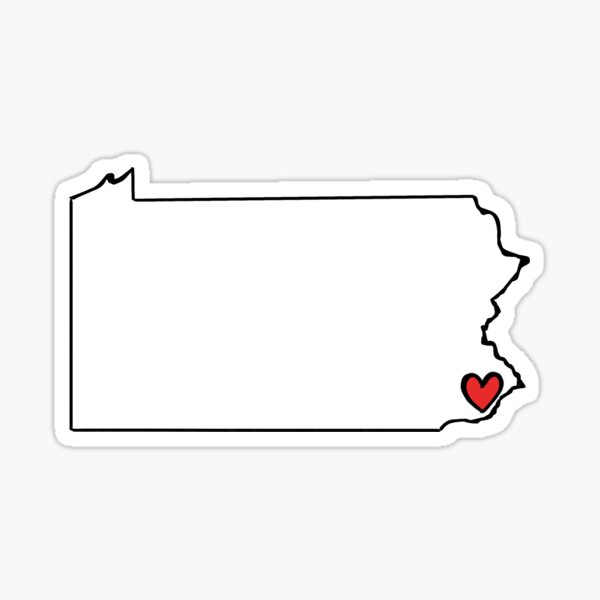 "Philadelphia Pennsylvania State Outline" Sticker for Sale by akachayy ...