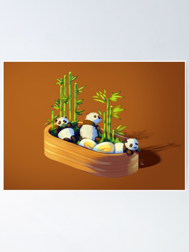 "Rice panda's in a bento box." Poster for Sale by DigitalCloud | Redbubble