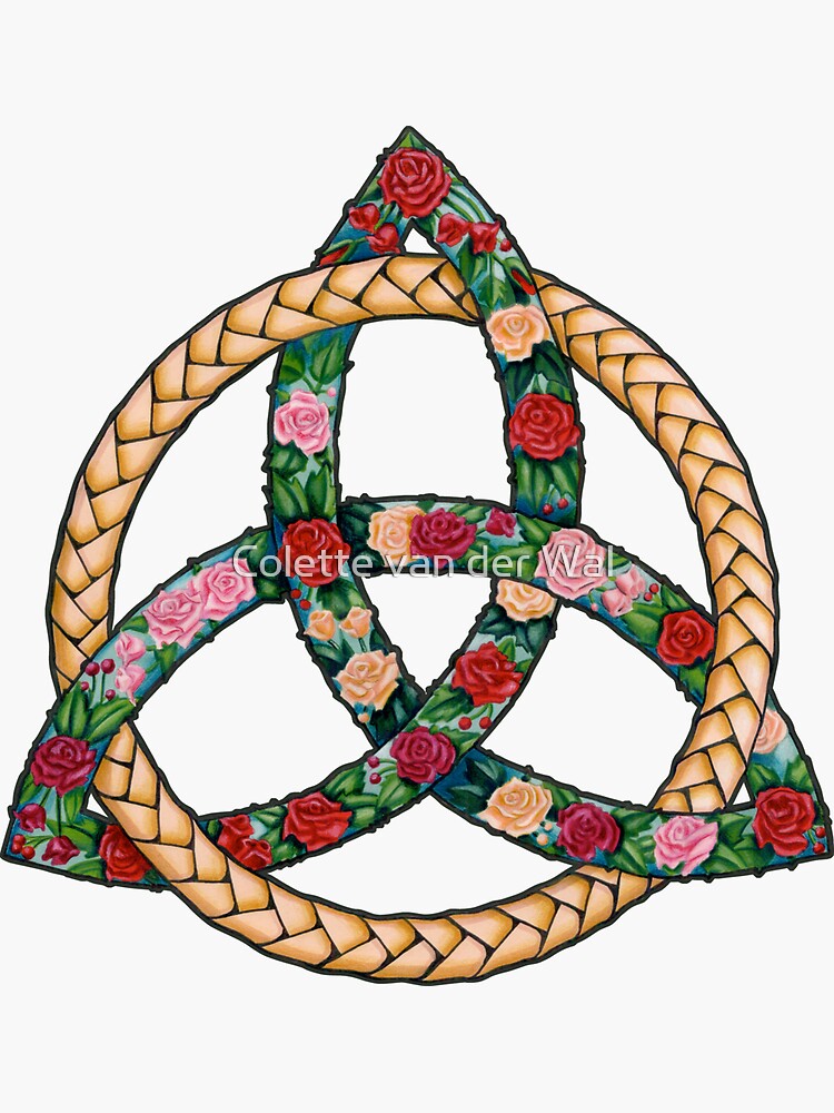 "Celtic Roses Trinity Symbol (green)" Sticker by Colette-vd-Wal | Redbubble