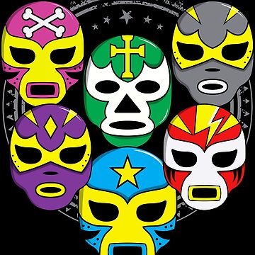 "Cute Lucha Libre Mexican Wrestling Masks Gift Design print" Essential ...