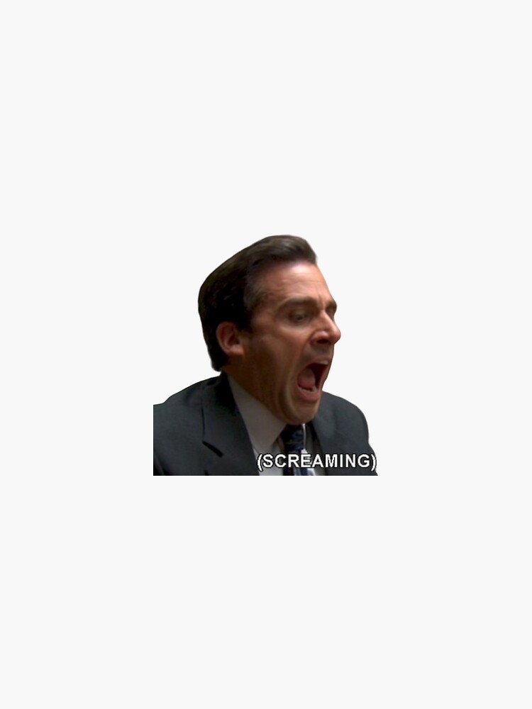 "screaming Michael Scott" Sticker by martysalcy | Redbubble