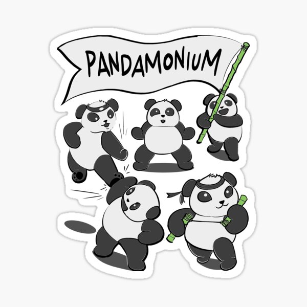 Pandamonium Panda Bear Stickers | Redbubble