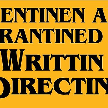 "Written and directed by Quentin Tarantino" Sticker for Sale by ...