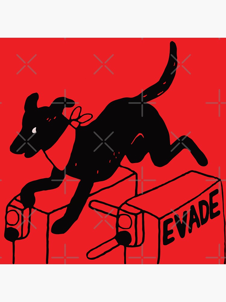 "Evade pup" Sticker for Sale by dombeef | Redbubble
