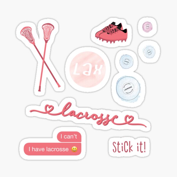 "Coral Watercolor Lacrosse Pack" Sticker by The-Goods | Redbubble