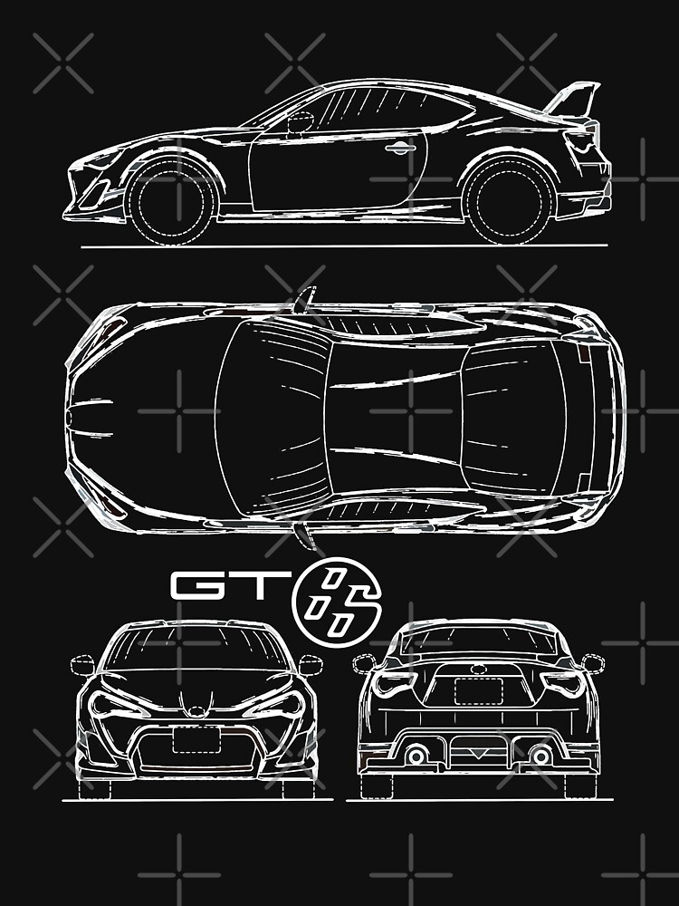 "The GT86 Blueprint" T-shirt for Sale by rogue-design | Redbubble ...