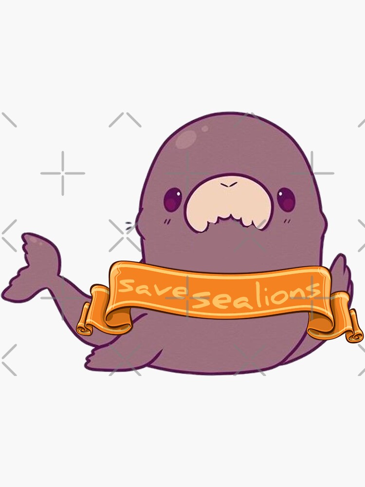 "save sea lions" Sticker by crockerypress | Redbubble