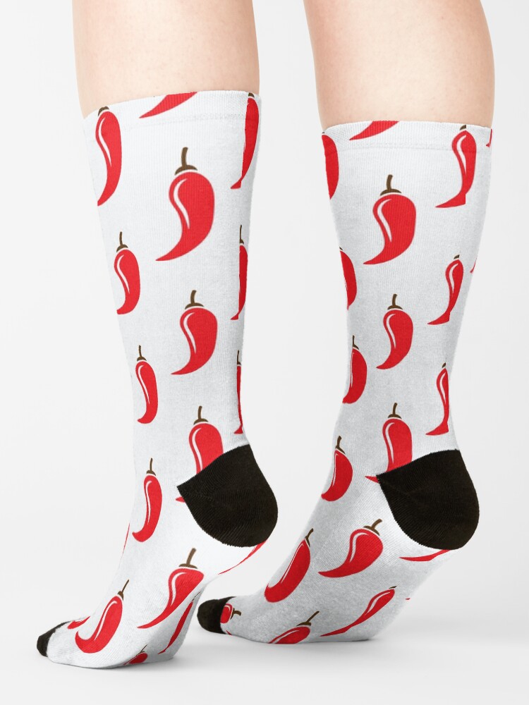 "red chilli pepper pattern" Socks for Sale by Natbasil | Redbubble