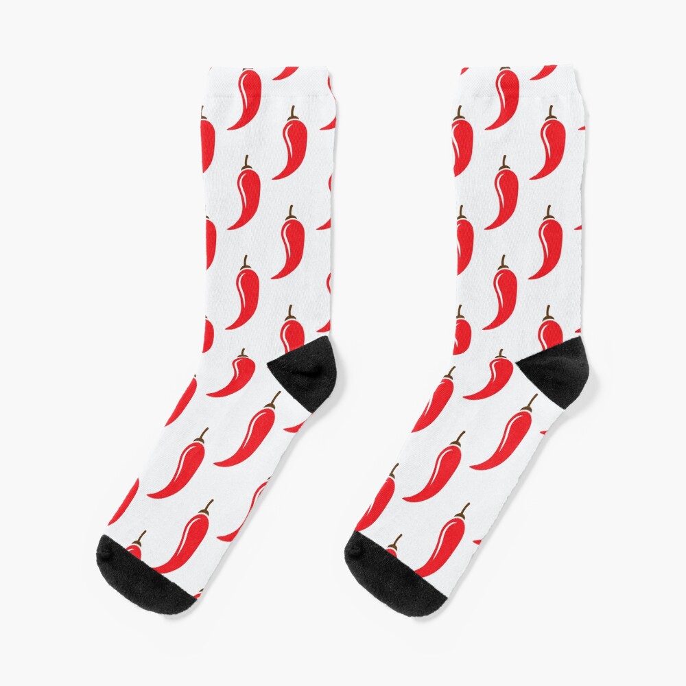 "red chilli pepper pattern" Socks for Sale by Natbasil | Redbubble
