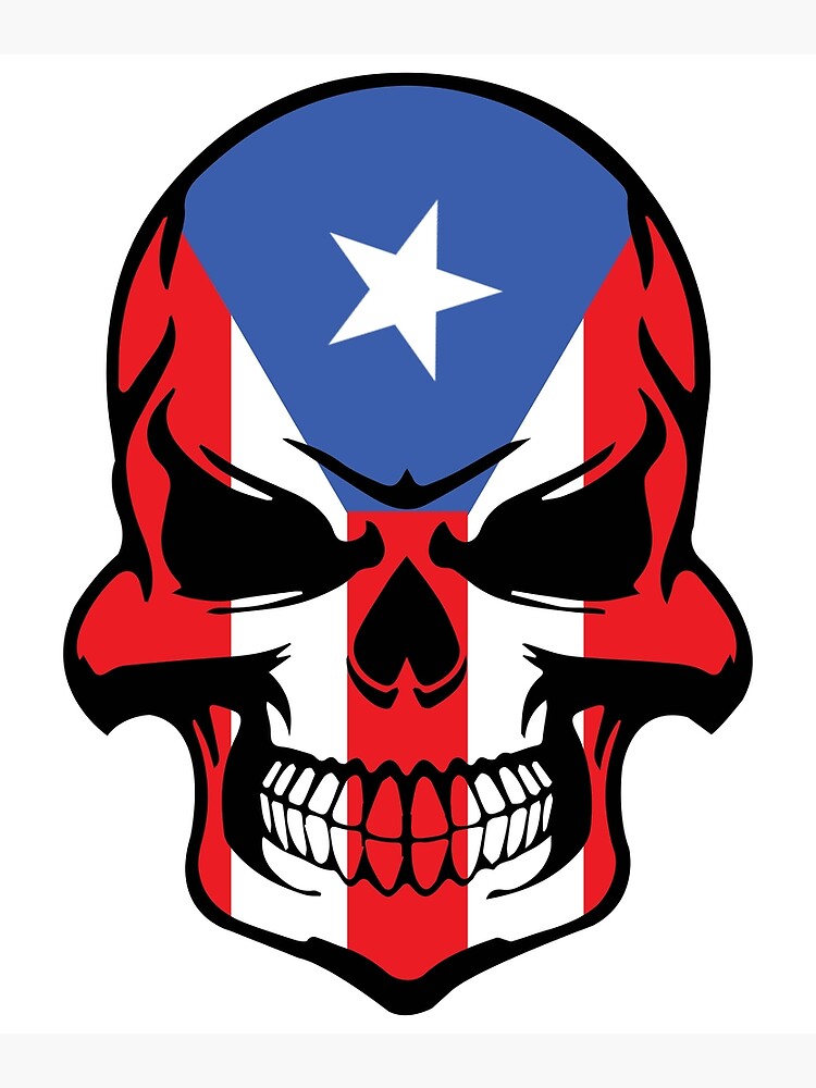 "Puerto Rican Flag Skull Cool Puerto Rico Skull by Really Awesome ...