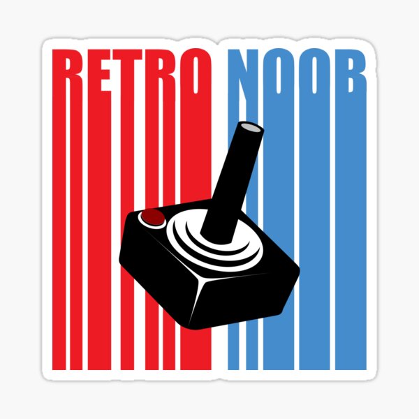 "Retro Noob / Vintage Gamer Joystick Design" Sticker for Sale by ...
