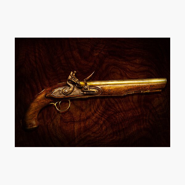 "Gun - Flintlock Pistol " Photographic Print for Sale by Michael Savad ...