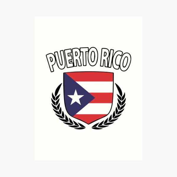 Lámina artística «Puerto Rico Damas Cresta de Puerto Rico con ramas de ...