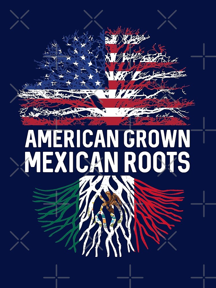 "American Grown Mexican roots US and Mexico flag tree " Drawstring Bag ...