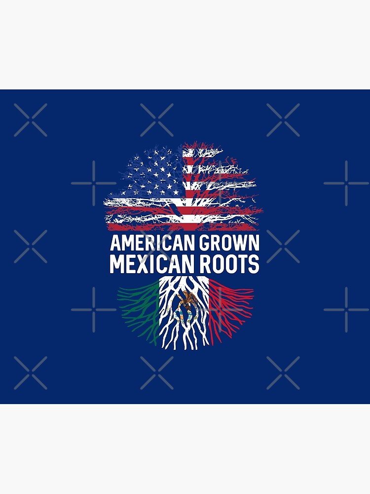 "American Grown Mexican roots US and Mexico flag tree " Shower Curtain ...