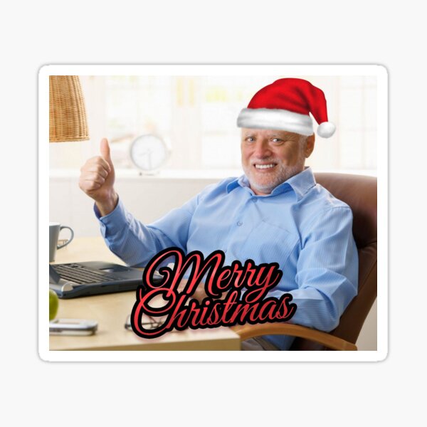"Christmas hide the pain Harold" Sticker by luc-maas101 | Redbubble