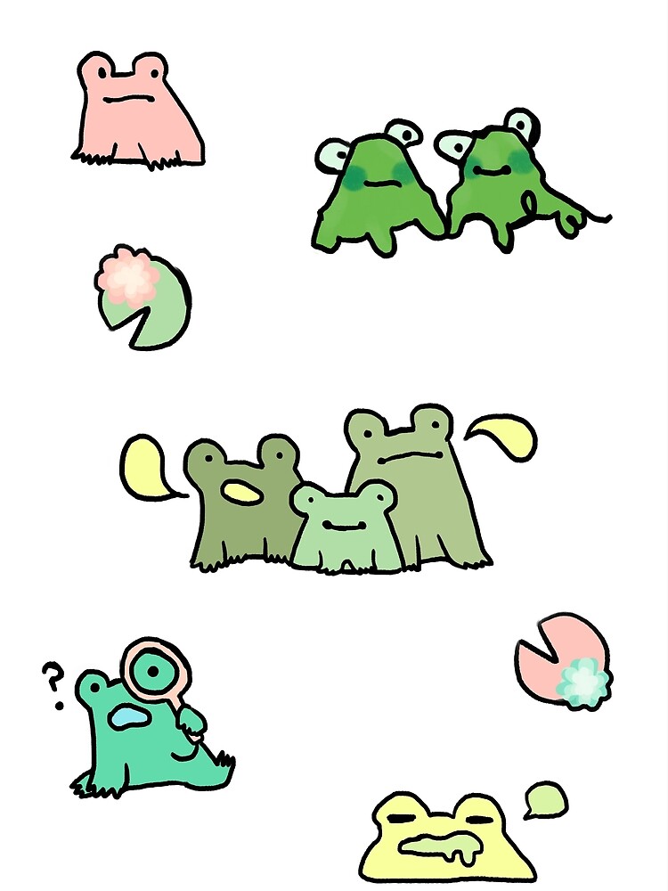 "frog pack!" Poster for Sale by badlydrawnfrogs | Redbubble