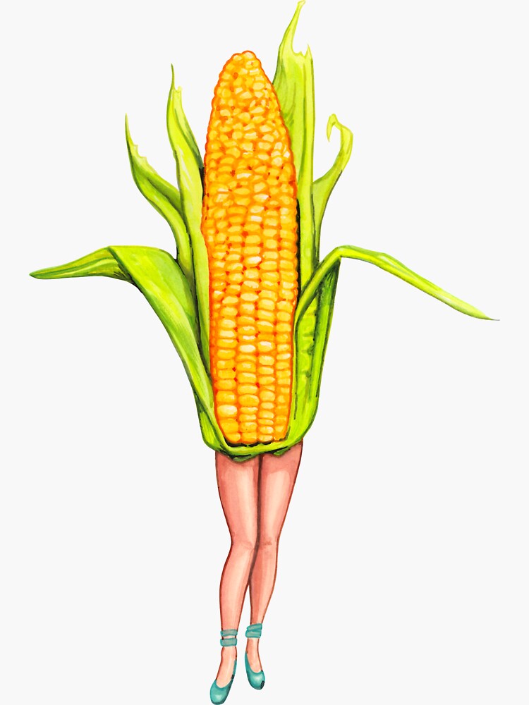 "Corn Girl" Sticker by KellyGilleran | Redbubble