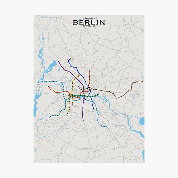 "Berlin Transit Map" Photographic Print for Sale by CPTVDesign | Redbubble