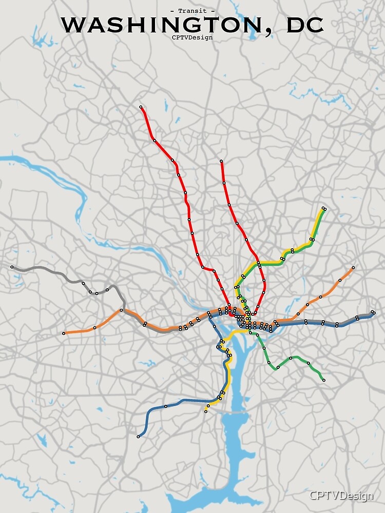 "Washington, DC Transit Map" Photographic Print for Sale by CPTVDesign ...