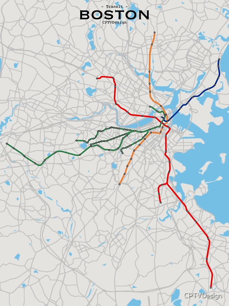 Boston Transit Map Premium Matte Vertical Poster sold by CatherinLiu ...