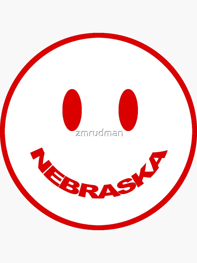"Nebraska Smiley Face" Sticker for Sale by zmrudman | Redbubble