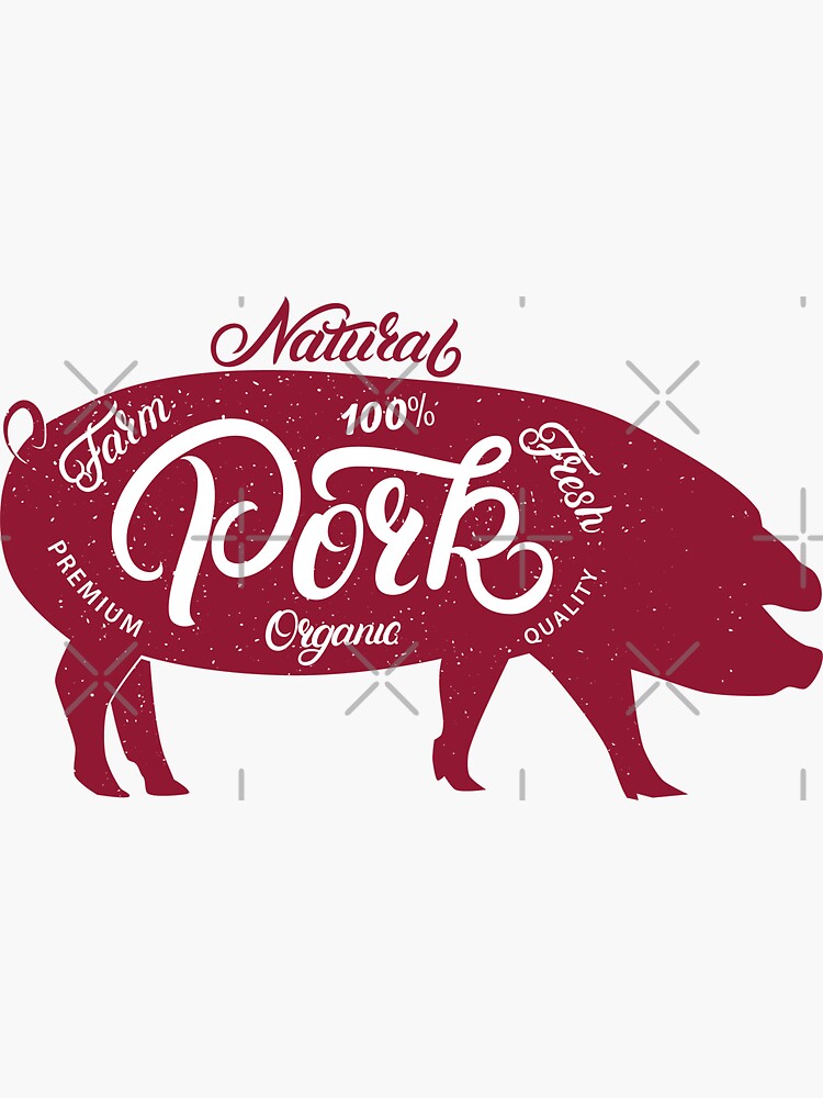 "BUTCHER SHOP: PIG" Sticker for Sale by SOLSKETCHES | Redbubble