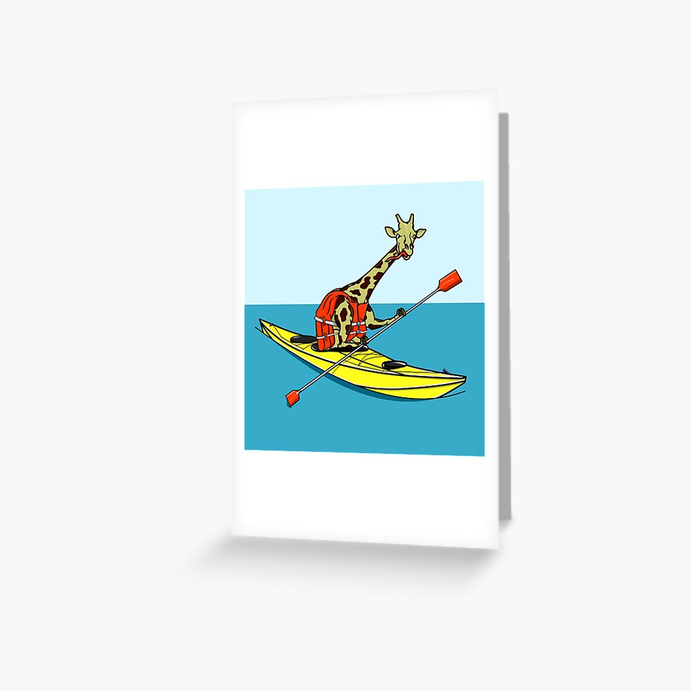 "Giraffe Sea Kayaking" Greeting Card for Sale by piedaydesigns | Redbubble