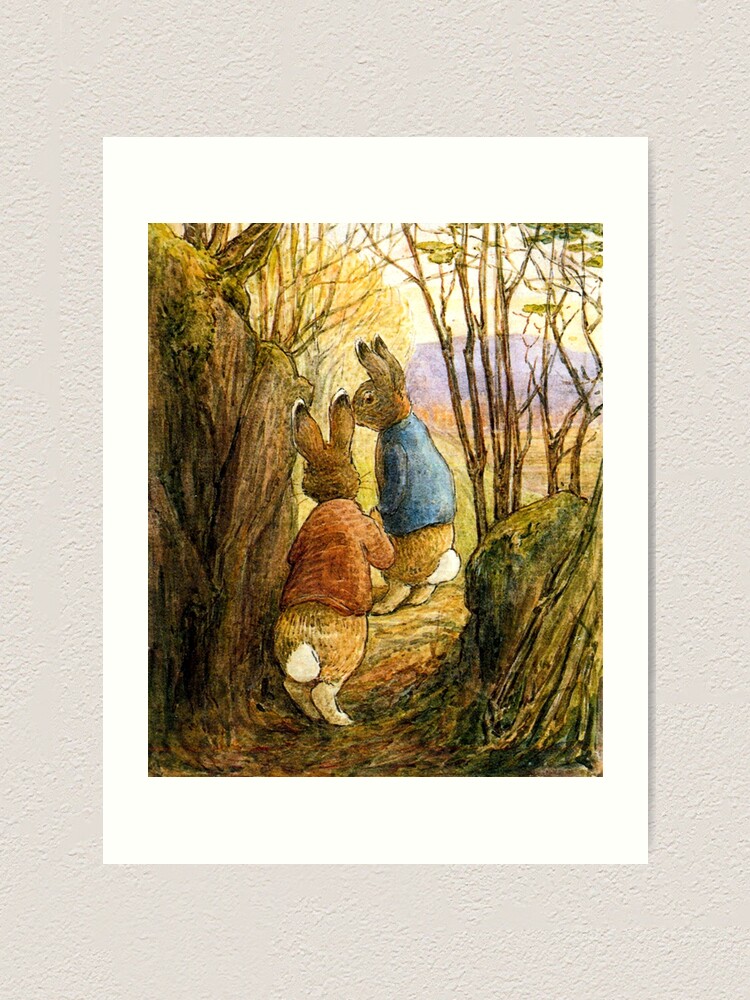 "Peter Rabbit and Benjamin Bunny in the Forest - Beatrix Potter" Art ...