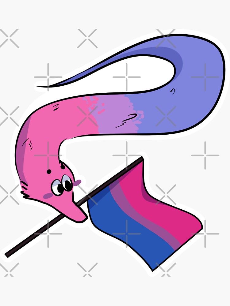 "Bi worm with flag" Sticker for Sale by kp-soy | Redbubble