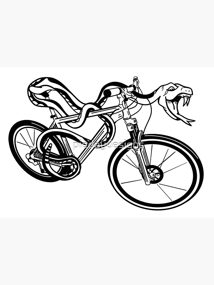 "Snake Riding A Bike" Poster by piedaydesigns | Redbubble