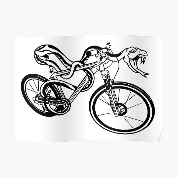 "Snake Riding A Bike" Poster by piedaydesigns | Redbubble