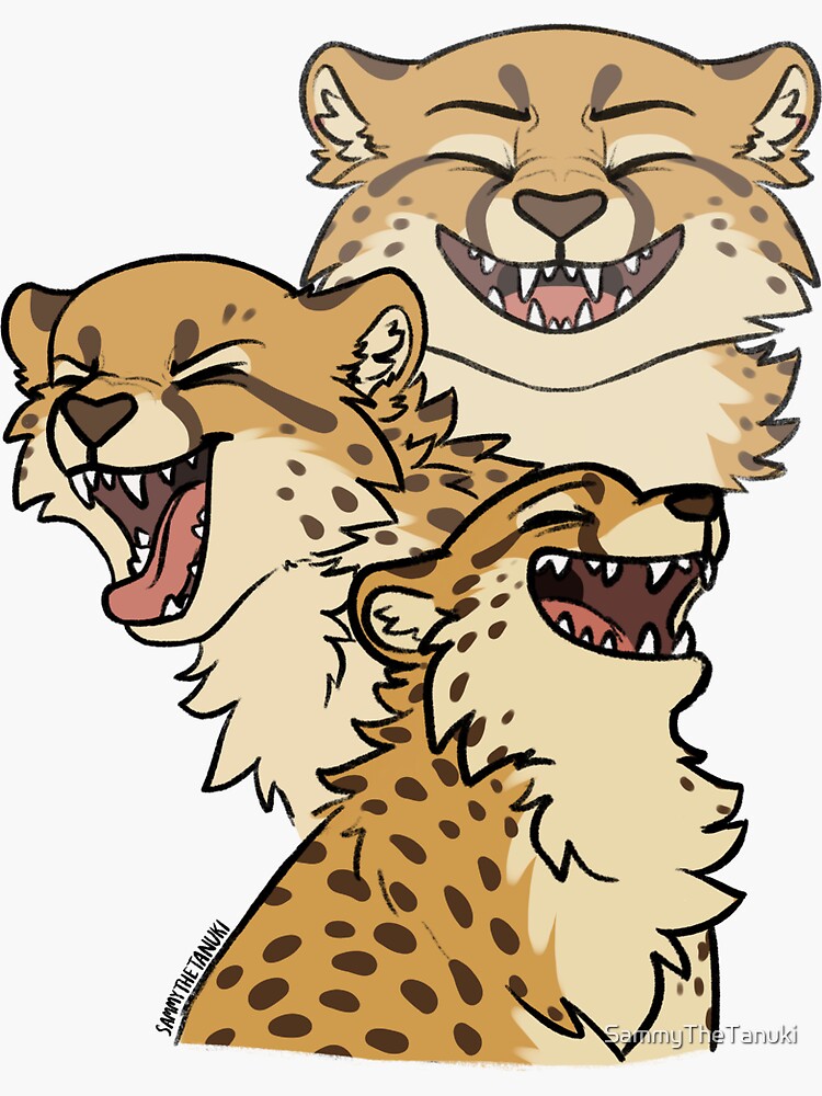 "Laughing Cheetah Meme" Sticker for Sale by SammyTheTanuki | Redbubble