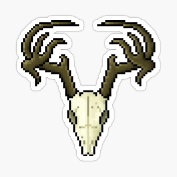 "Pixel Deer Skull" Sticker for Sale by Myntea | Redbubble