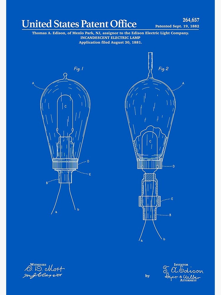 Thomas Edison Light Bulb Diagram