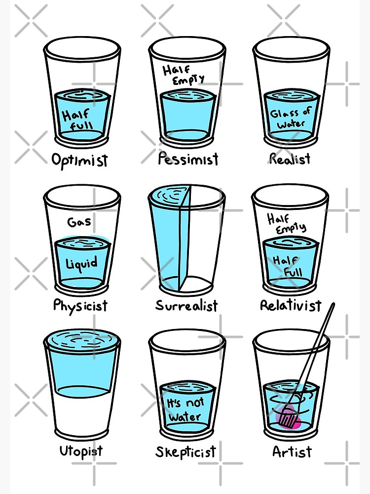 "Glass half empty meme - Artist edition" Spiral Notebook for Sale by ...