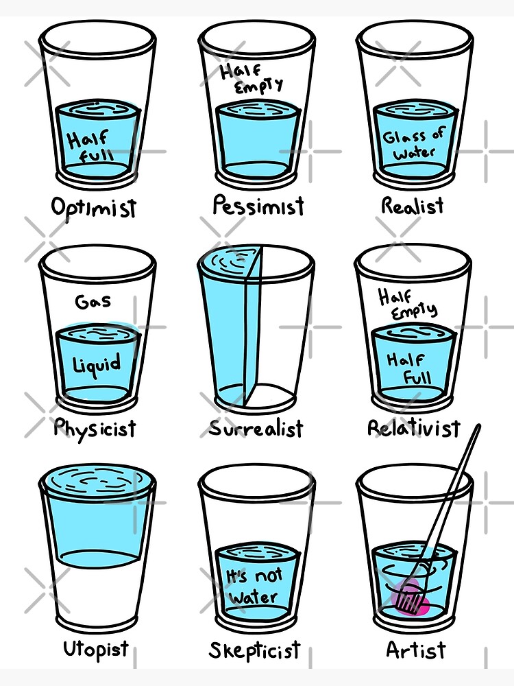 "Glass half empty meme - Artist edition" Art Board Print for Sale by ...