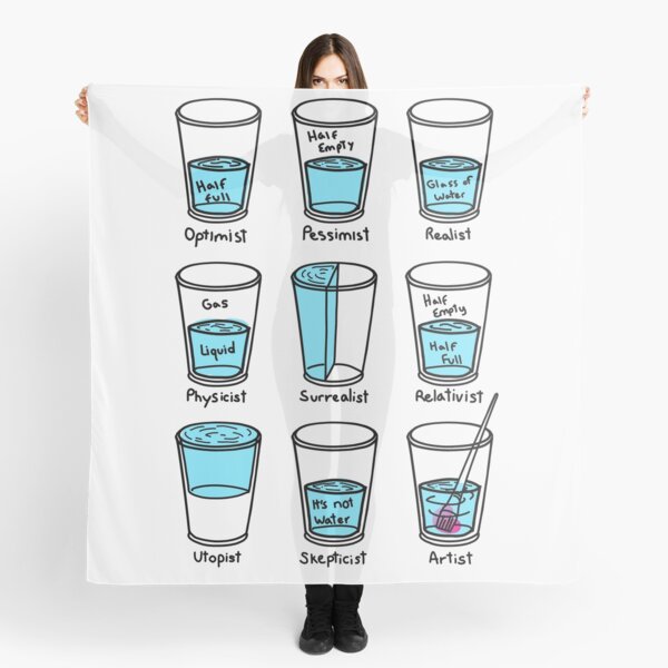 "Glass half empty meme - Artist edition" Scarf for Sale by polygrafix ...