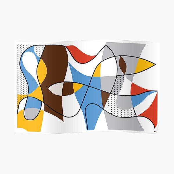 "Mid Century Modern Mural 1" Poster for Sale by Zelio | Redbubble