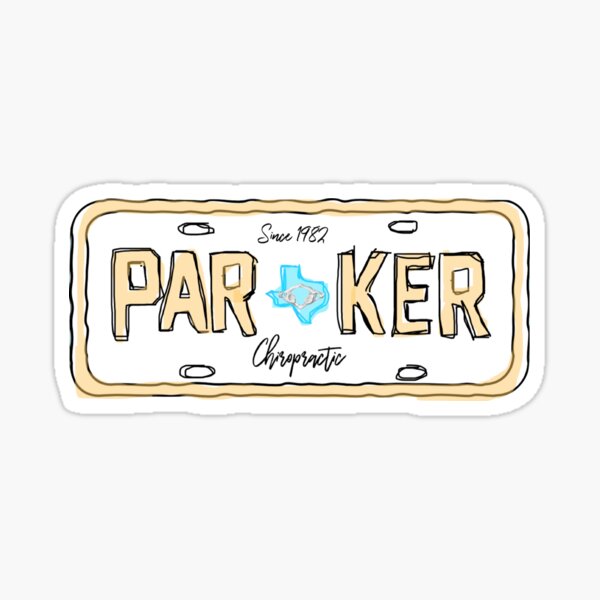 "parker license plate " Sticker for Sale by dc126081 | Redbubble