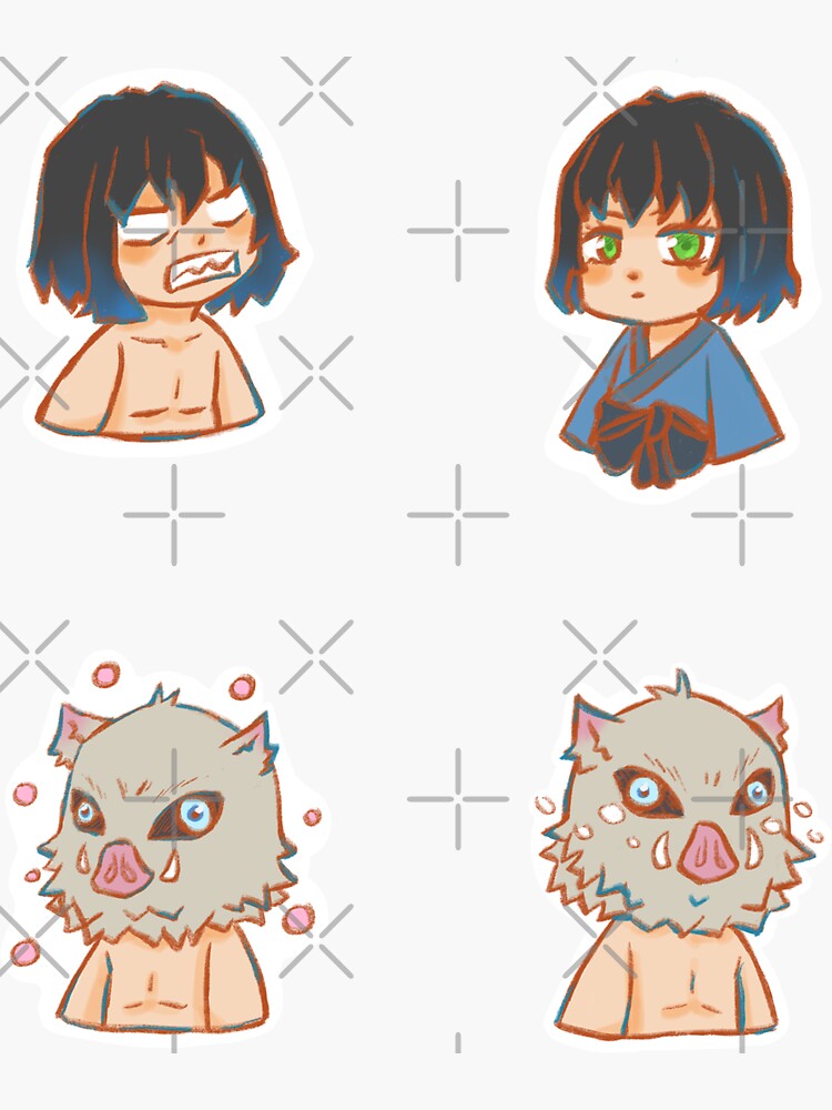 "Inosuke Hashibira" Sticker by yuniizu | Redbubble