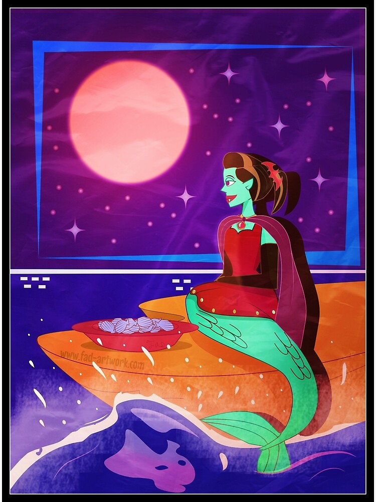 "Vampire Mermaid on a Rock" Poster by FAD-Artwork | Redbubble