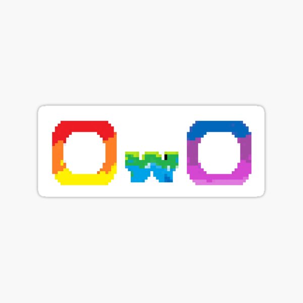 "Rainbow Pixel OwO" Sticker for Sale by oskuwu | Redbubble