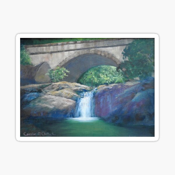 "Crystal Creek Bridge, Paluma" Sticker by Coralieart | Redbubble