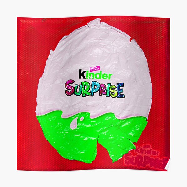 "Kinder Red Surprise" Poster for Sale by ArtFrankiesthlm | Redbubble
